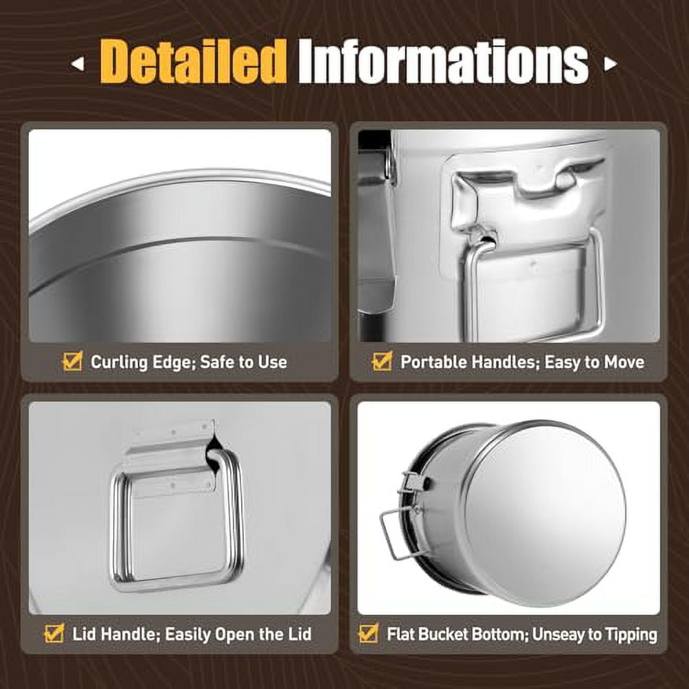 33L Stainless Steel Food Storage Containers with Lids Airtight, Food ...