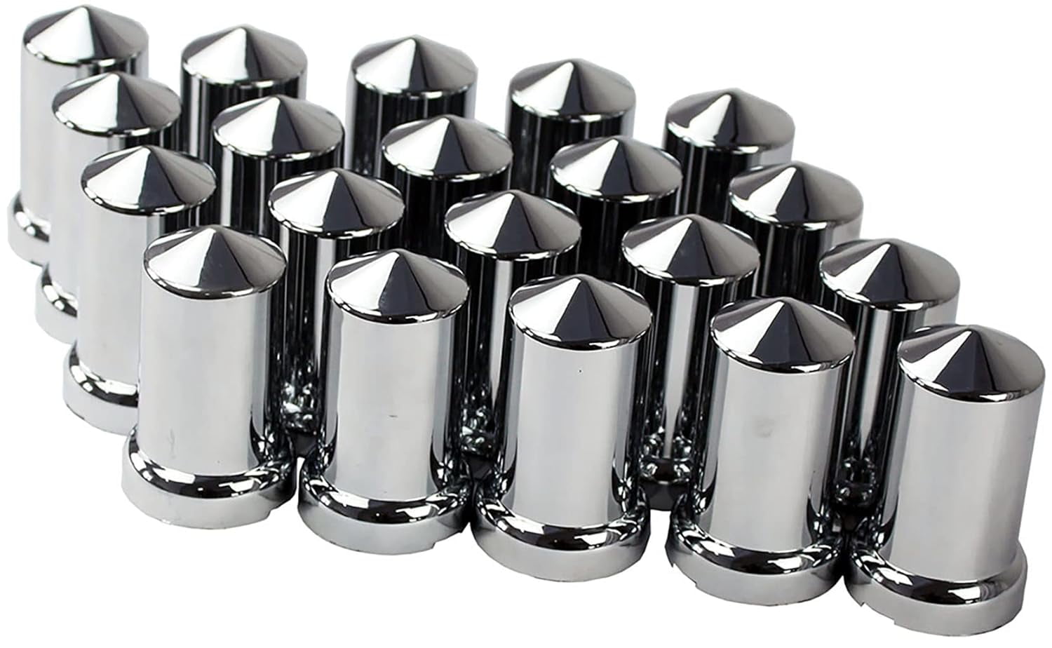 YRANZO 33MM Chrome ABS Plastic Flanged Push-on Pointed Lug Nut Covers ...