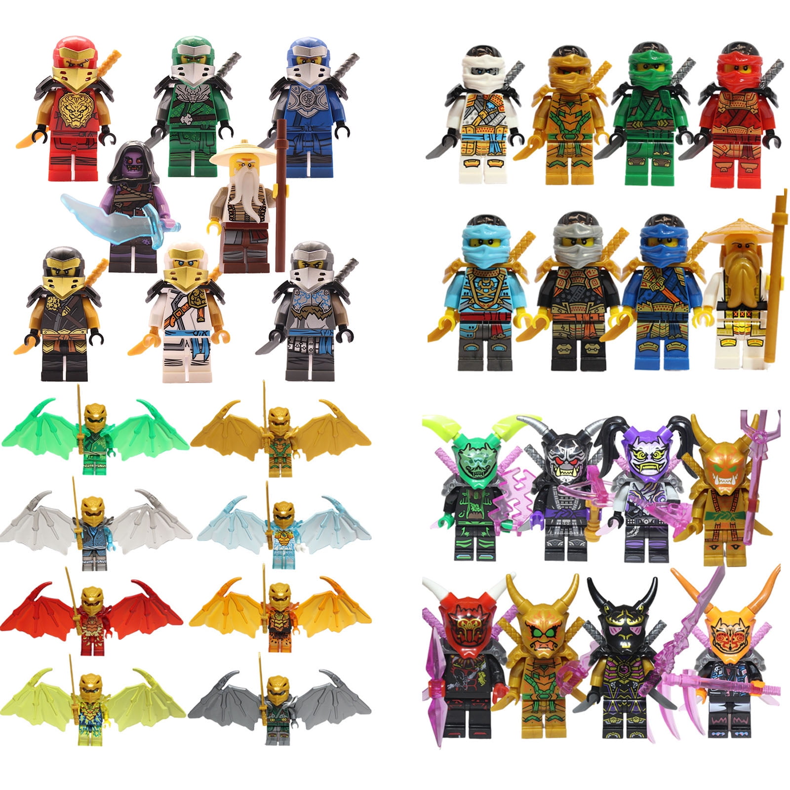 32PCS Ninja Action Figures Block Toys Set, 1.77 Inch Mini figures ...