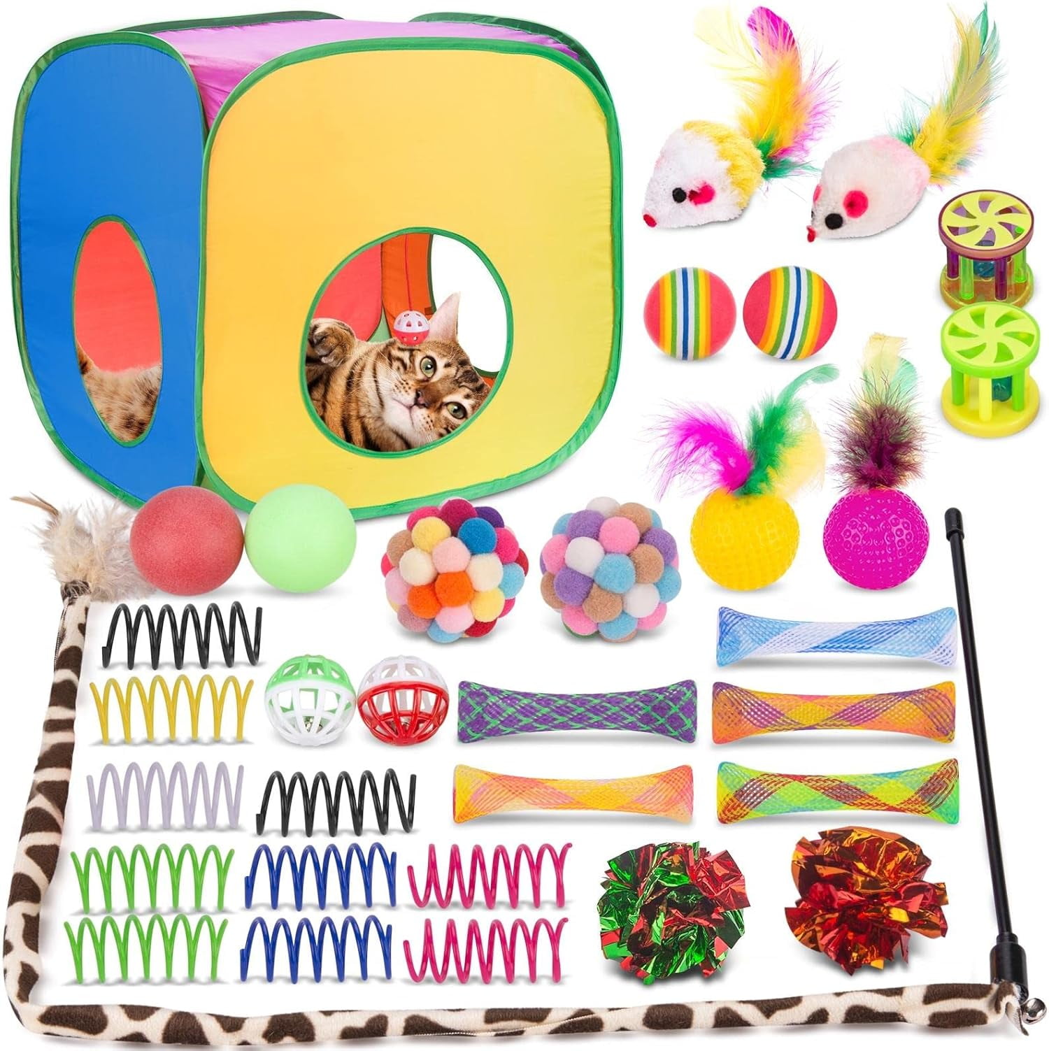 , 33Pack, Interactive Kitten for Indoor Cats Kitty with Collapsible ...