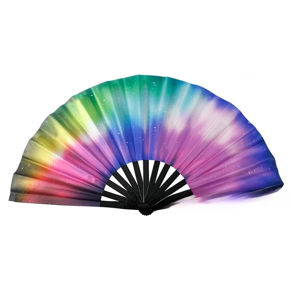 33cm Kung Fu Fan UV Printing Fluorescent Fan Bamboo Fan U3E4 - Walmart.com