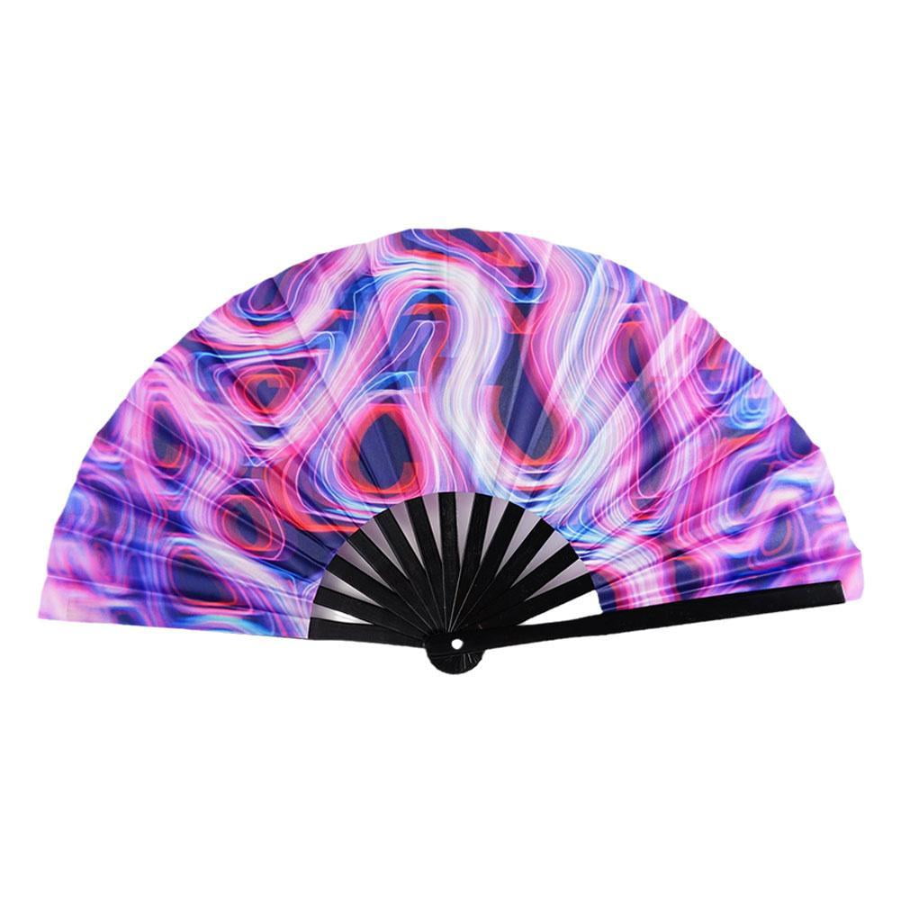 33cm Large Folding Hand Rave Fan Chinease/Japanese Gradient Colorful ...