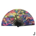 33cm Large Folding Hand Rave Fan Chinease/Japanese Gradient Colorful ...