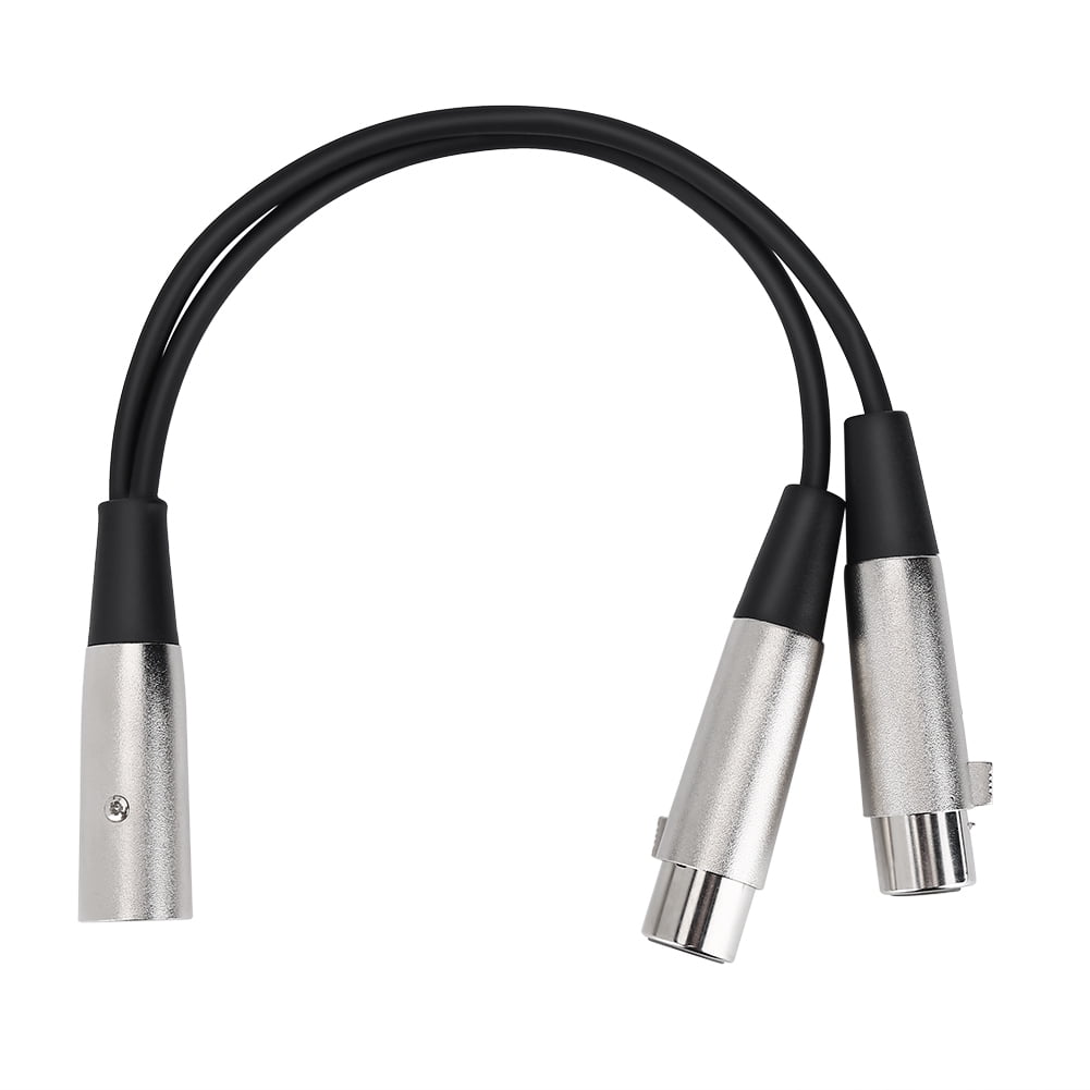 33cm Metal XLR3M to Dual XLR3F Microphone Lighting Tuning Console Cable - Walmart.com