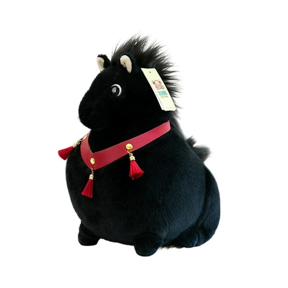 33cm Realistic Dark Brown Horse Toy Farm Animal Stuffed Doll for Kids ...