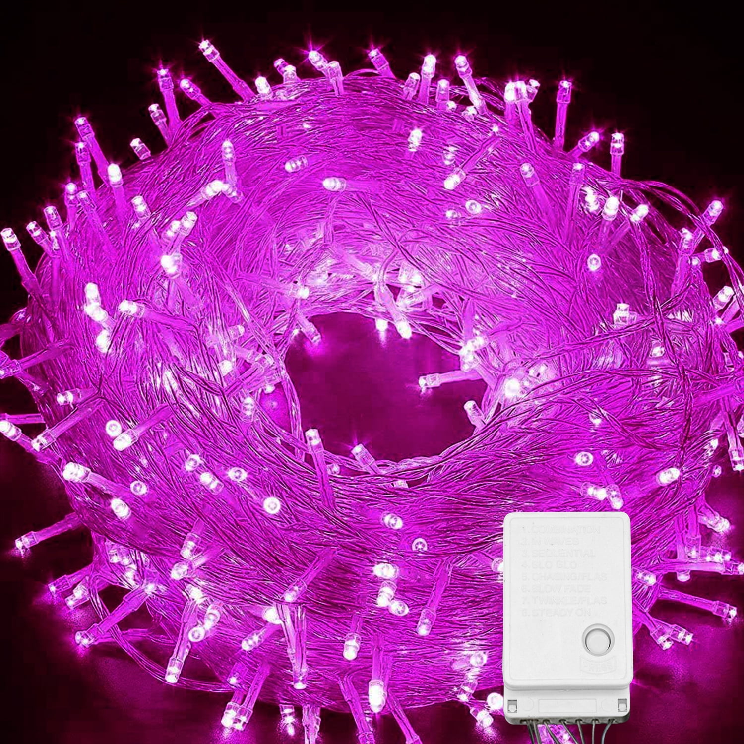 33ft 100 LED Christmas String Lights Indoor Outdoor, 8 Modes ...