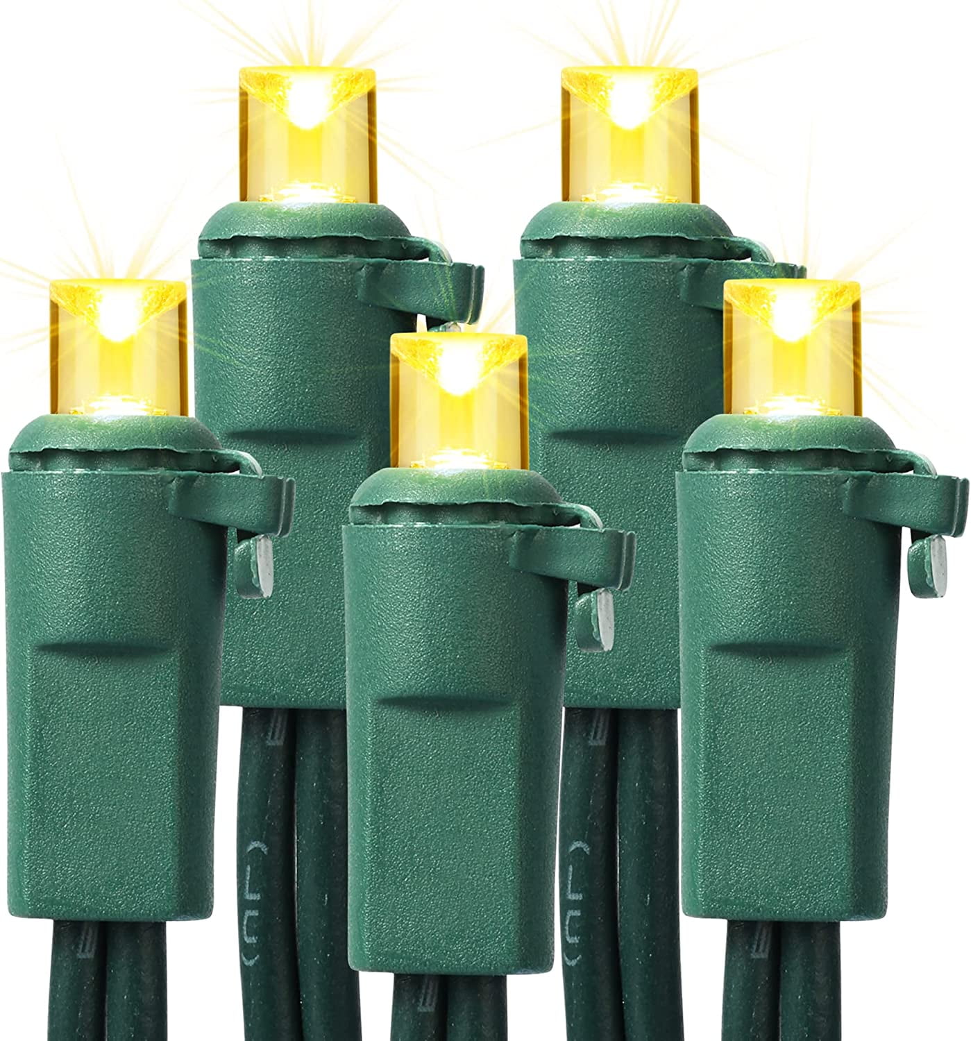 33ft 100 LED Christmas Tree Lights - Connectable 120V Warm White ...