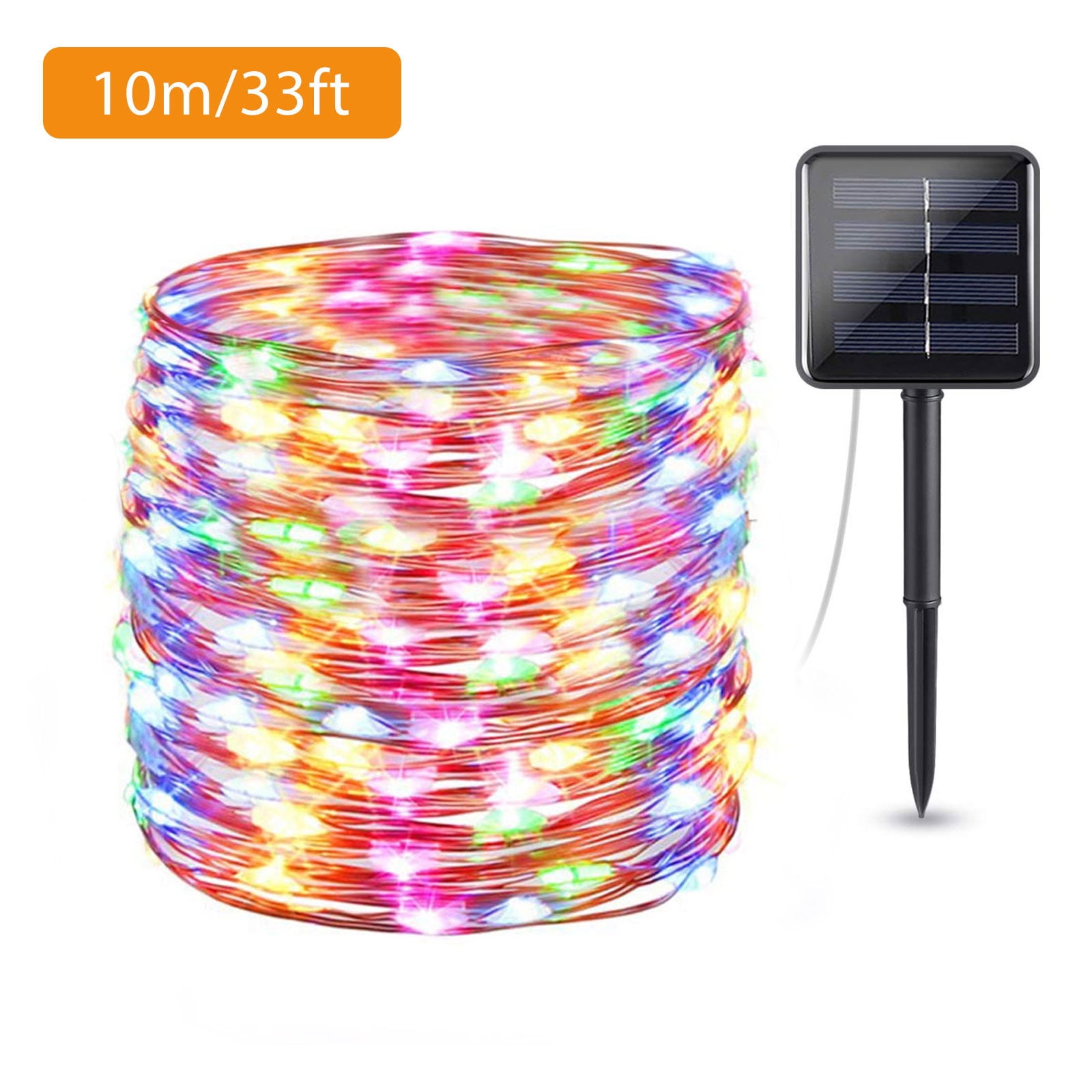 33ft 100 LED Solar String Lights, HFDR 2 Modes Copper Wire Light ...