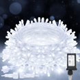 33ft 100 LED White String Lights with Timer, 12 Modes Christmas Fairy ...