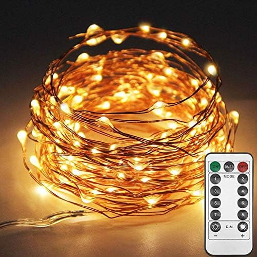 33ft 100LED Copper Wire String Lights Fairy String Lights 8 Modes USB ...