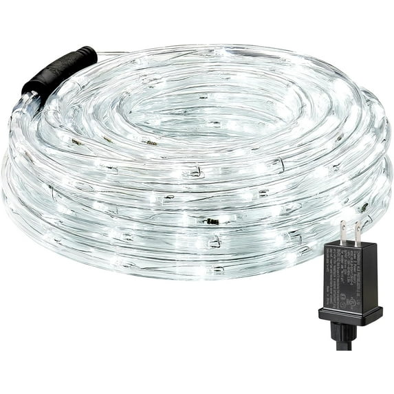 33ft 240 LED Rope Lights Outdoor 24 Volts, 3/8 inch Clear Tube ...