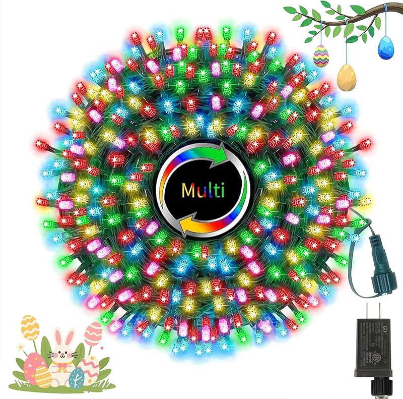 33ft Patriotic String Lights - Red White Blue Mini Lights, 100 LED ...