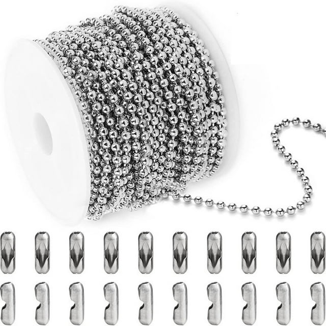 33ft High Quality Stainless Steel DIY Crafts Ball Chains for Necklaces ...