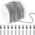 33ft Stainless Steel Chains Beaded Necklace Chains Crafts Metal Small ...