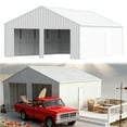 33ft X 25ft Dual Doors Metal Garage, Covering 825Sq.Ft, Heavy Duty ...