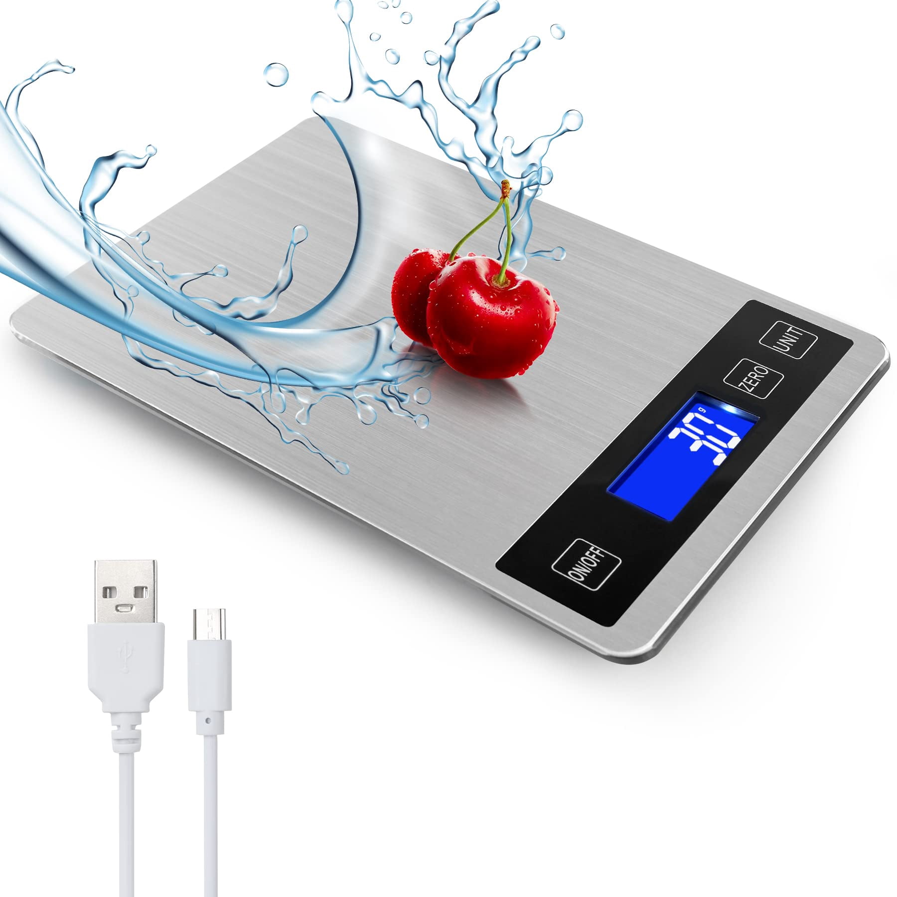 33lb Food Kitchen Digital Scale,1g/0.05oz Precise Graduation, USB ...