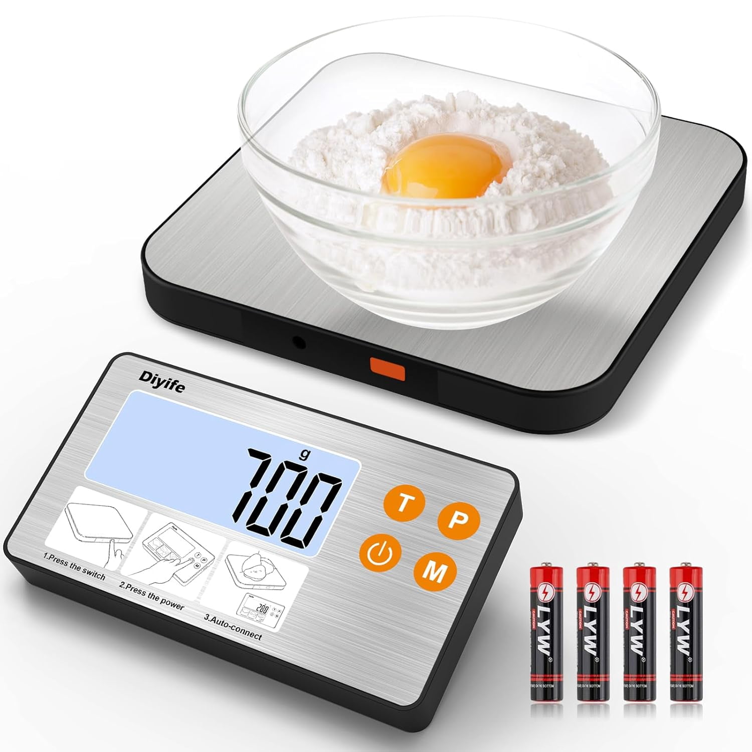 33lb Food Scale with Split Display, Digital Kitchen Scales, 1g/0.1oz ...