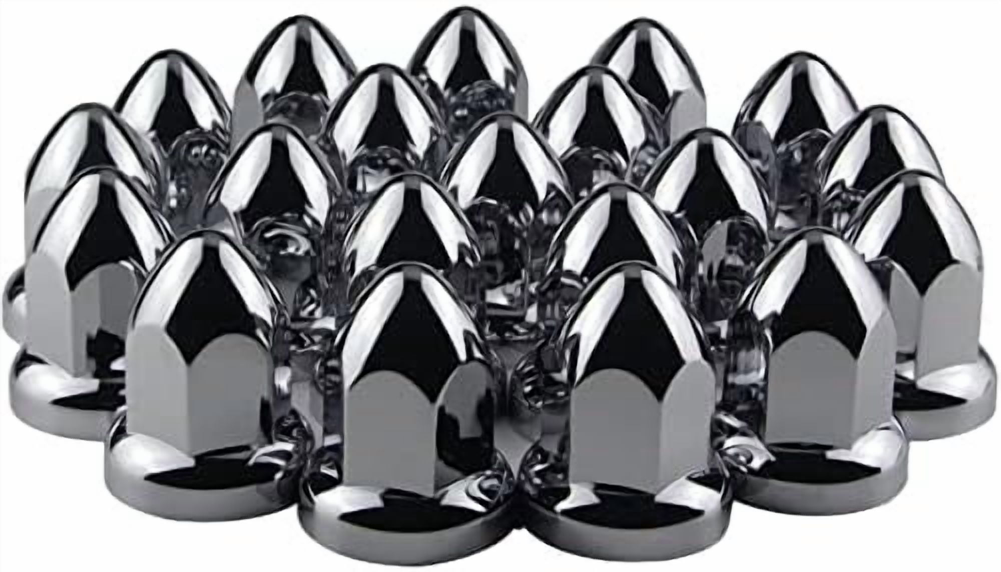 33mm Chrome Lug Nut Covers Push On,ABS Chrome Plastic Push-on Bullet ...