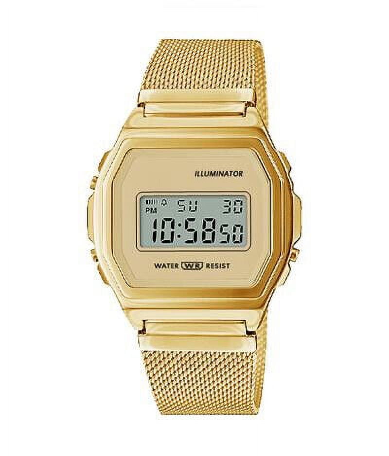33mm Men's Women Sport Retro Digital Mesh Metal Band LCD Display ...