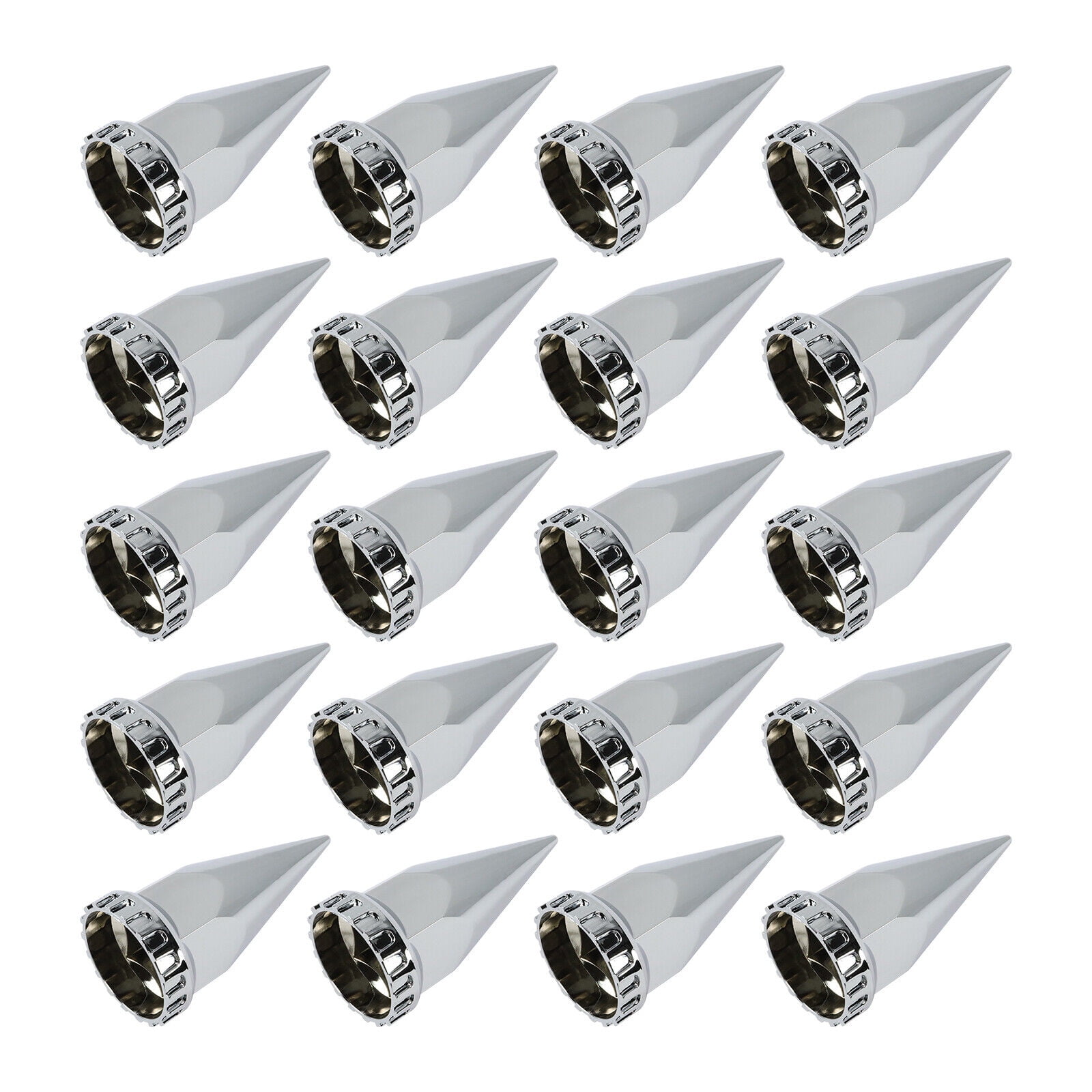 33mm Thread-on Spiked Lug Nut Covers ABS Chrome Plastic Fits Semi Truck ...