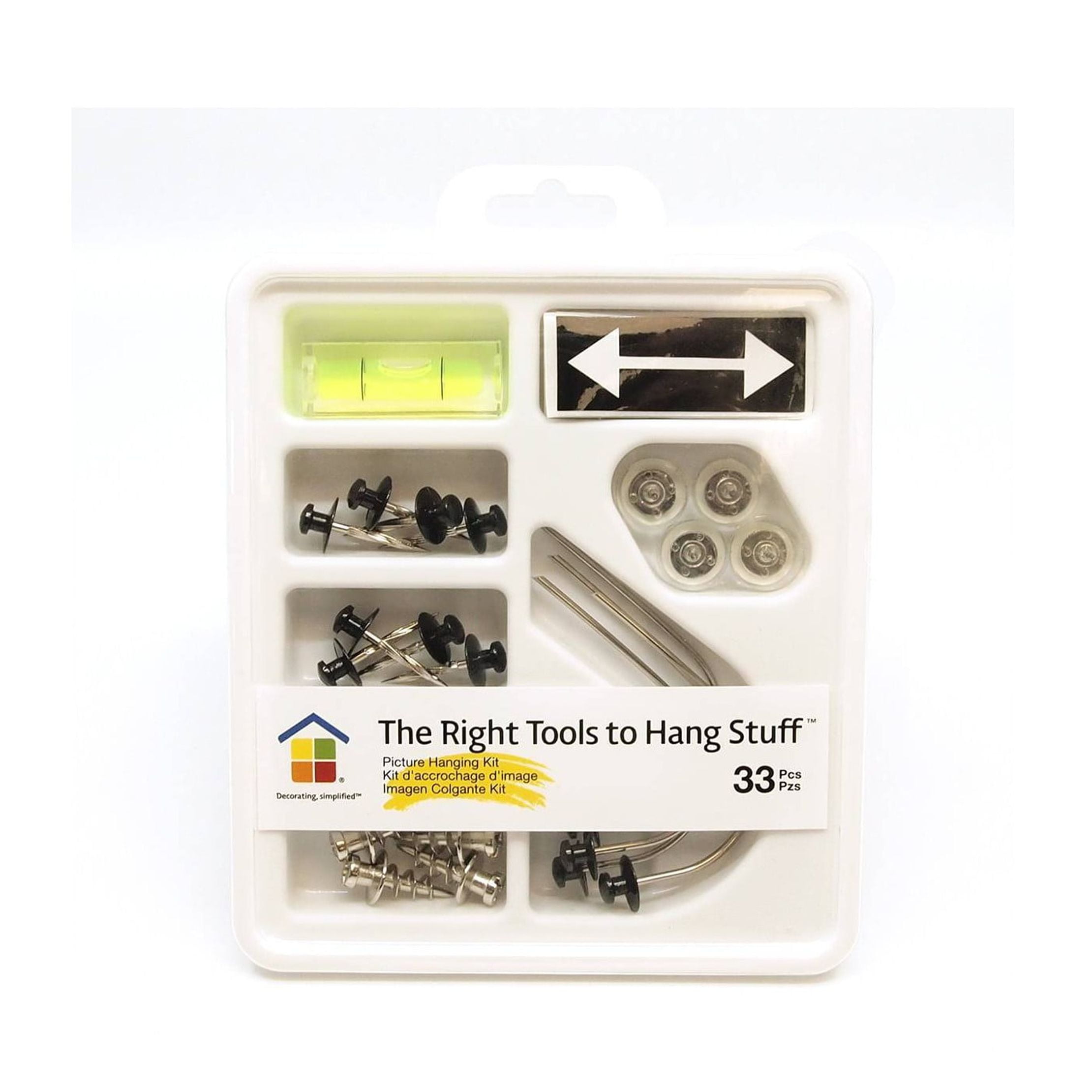 33pc The Right Tools To Hang Stuff Tool Set Clear: Includes Screws ...