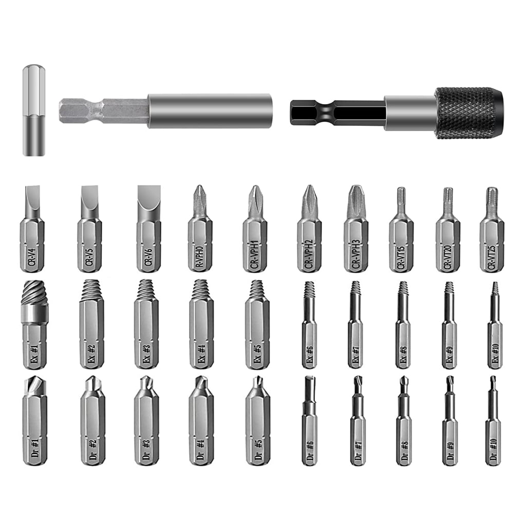 33pcs Damaged Screw Extractor Set Stripped Screws Remover Broken Bolt ...