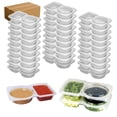 33pcs Double Compartment Condiment Container With Lids - Reusable Snack ...