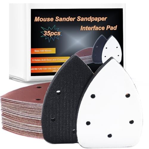 33pcs Sand Paper Mouse Sander Sandpaper 60-1500 Grits with 2pcs Detail ...