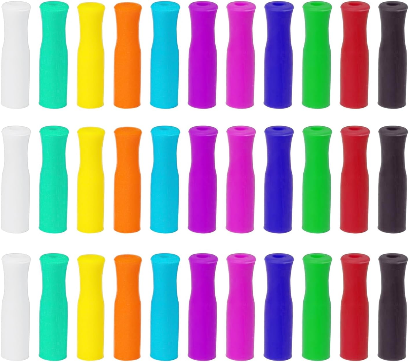 33pcs Silicone Straw Tips, Multi-Color Straw Protectors, Silicone Straw ...