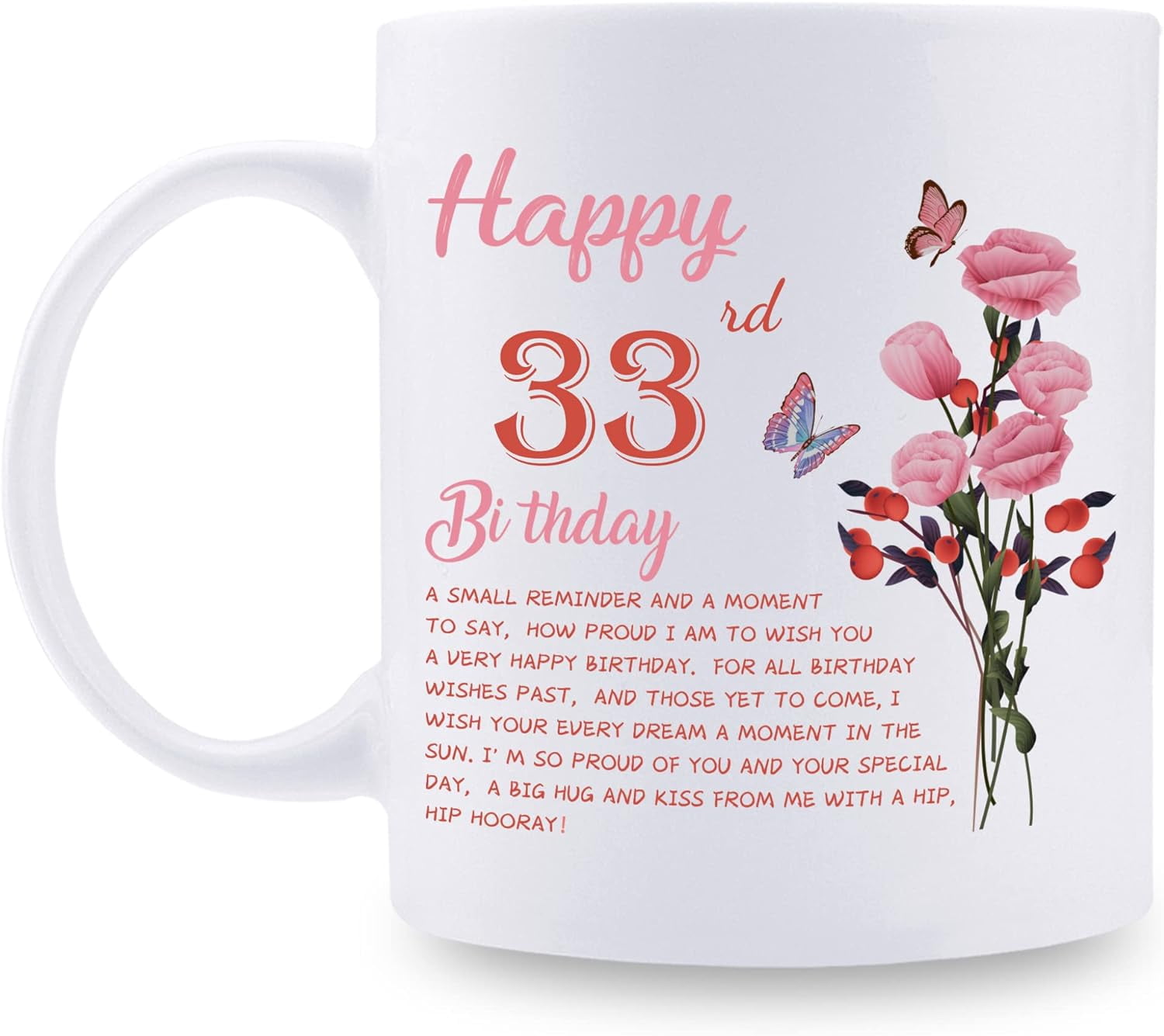 33rd Birthday Gifts for Women - Happy 33rd Birthday Mug for Women ...