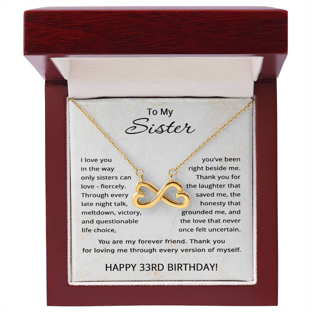 33rd Birthday Gifts for Sister - To My Sister Necklace from Sister - 33 ...