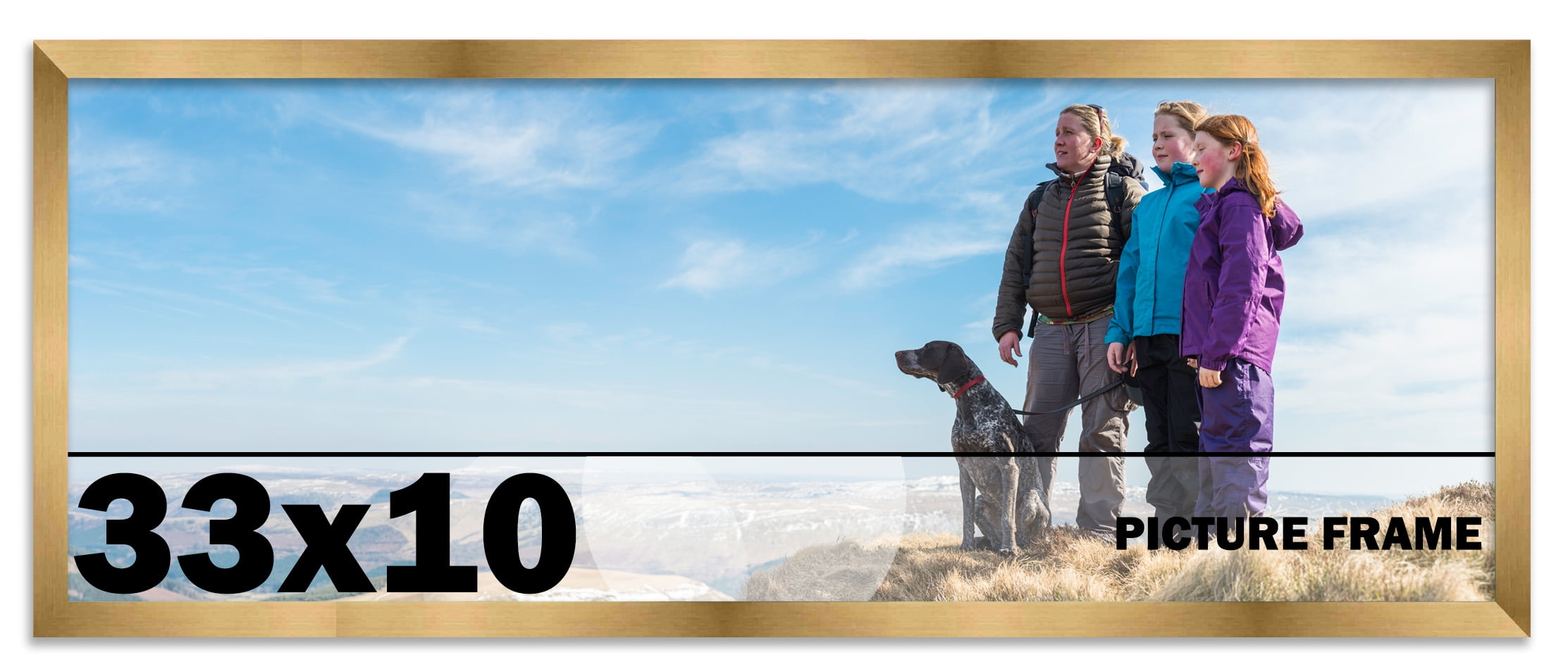 33x10 Frame Gold Bronze Modern Solid Wood Picture Frame | 0.75 Inch ...