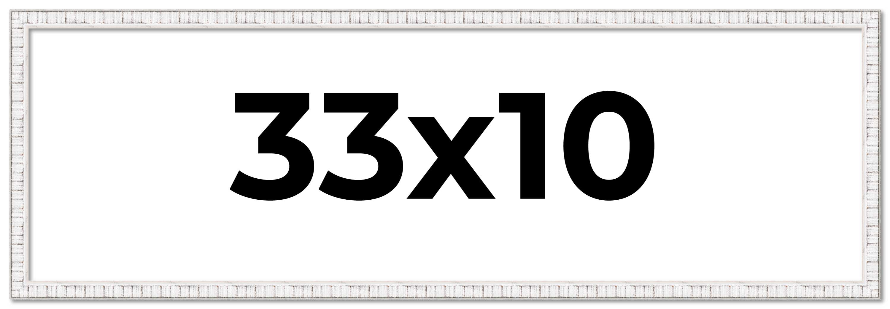 33x10 Frame White Scuffed Rustic Solid Wood Picture Frame | 0.75 Inch ...