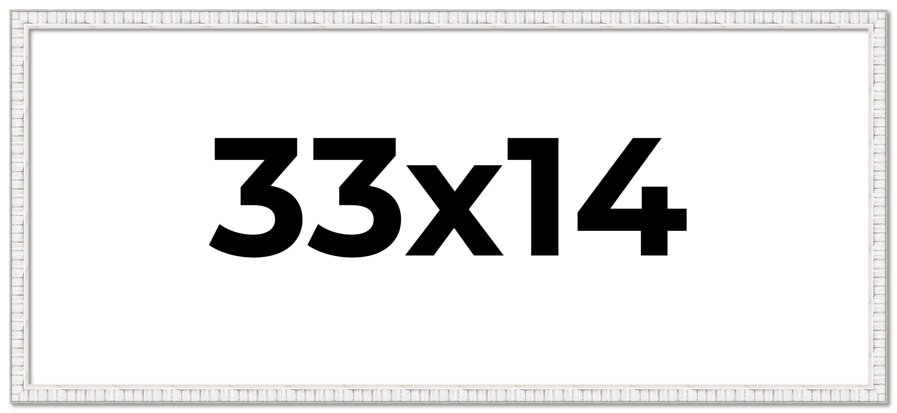 33x14 Frame White Scuffed Rustic Solid Wood Picture Frame | 0.75 Inch ...