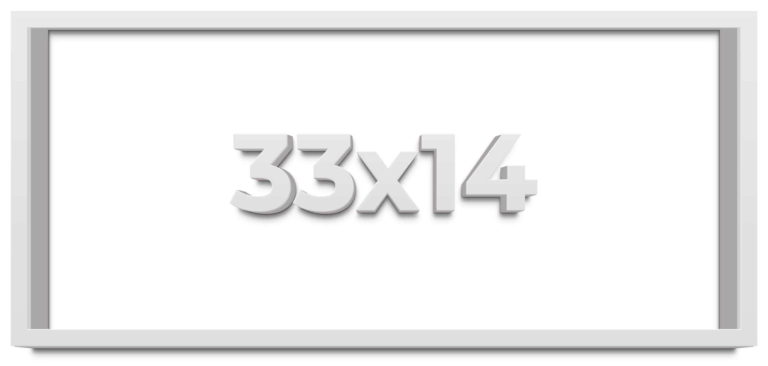 33x14 Shadow Box Frame White | 2 Inches Deep Real Wood Contemporary ...