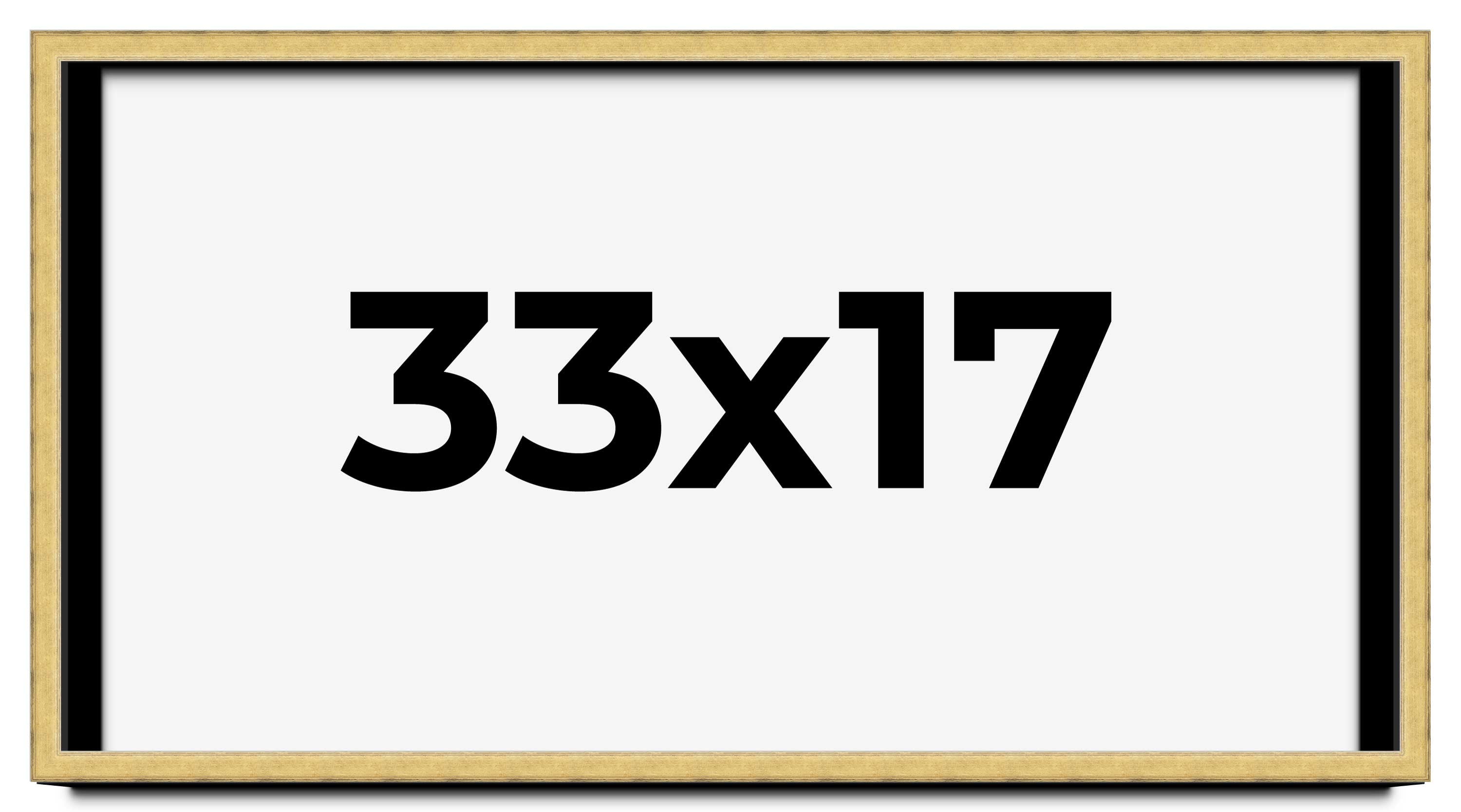 33x17 Shadow Box Frame Gold | 1.375 Inches Deep Real Wood Contemporary ...