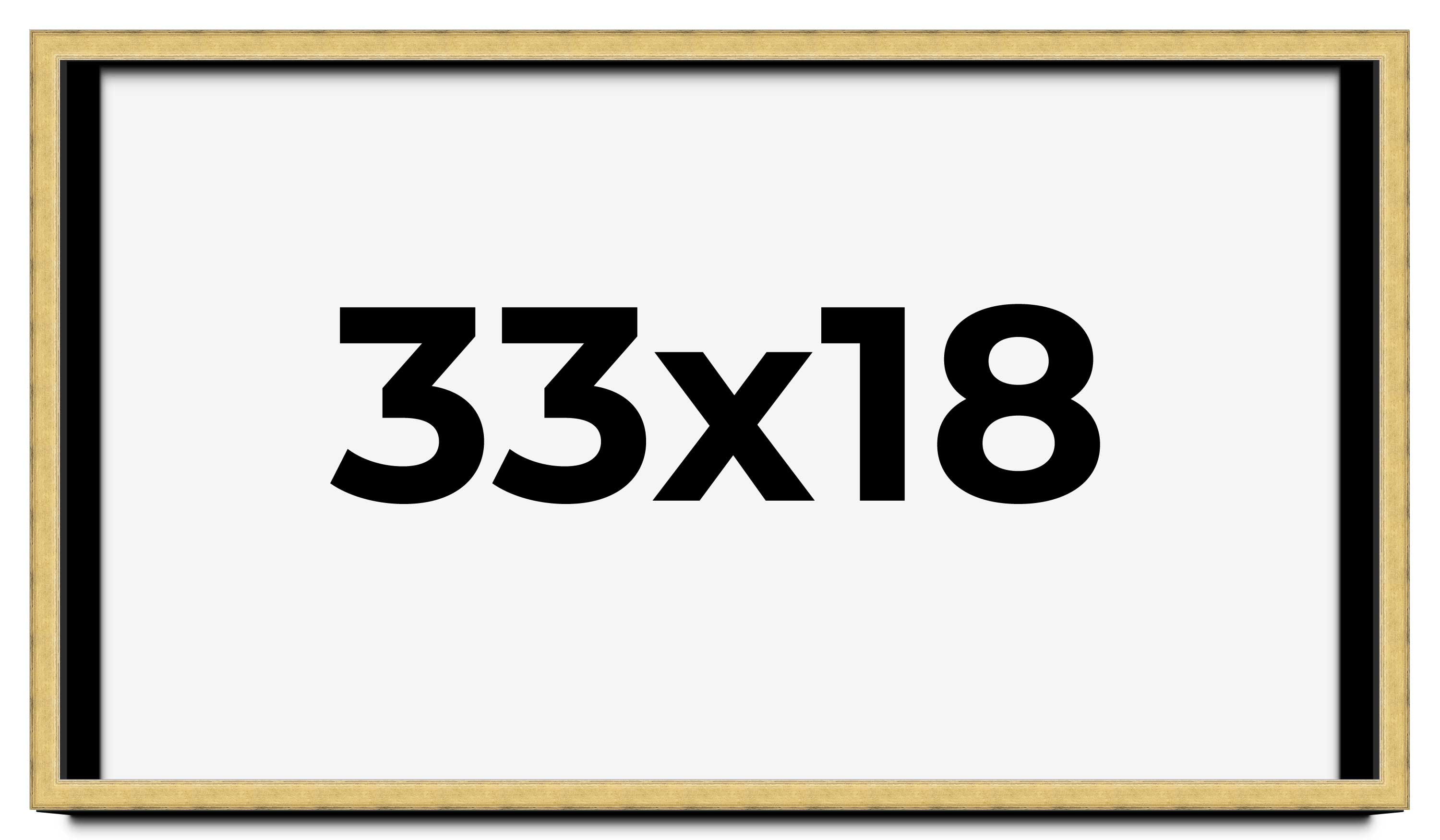 33x18 Shadow Box Frame Gold | 1.375 Inches Deep Real Wood Contemporary ...