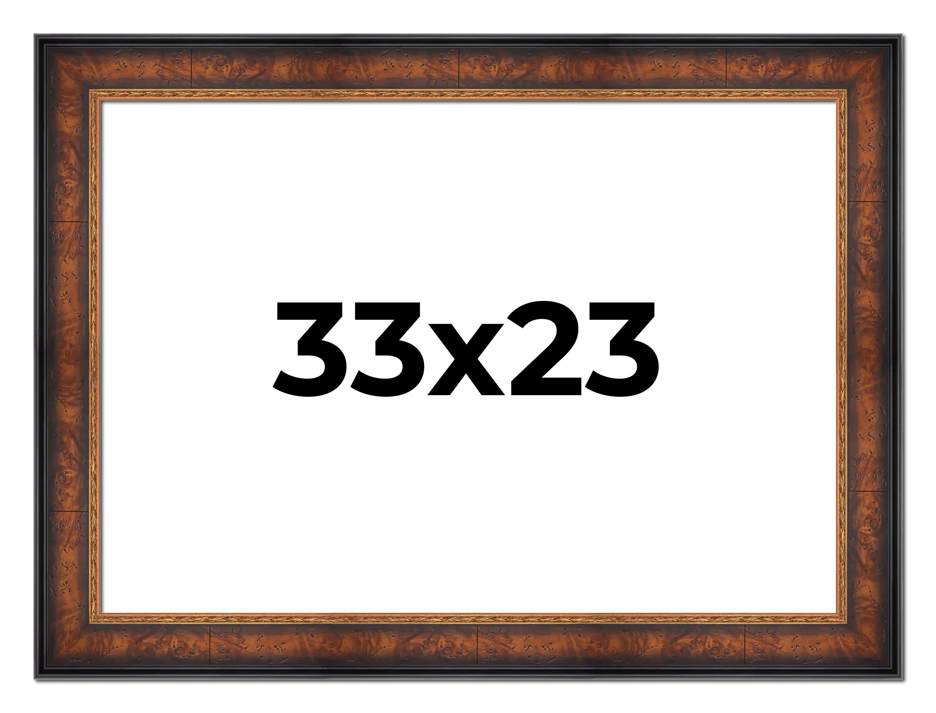 33x23 Frame Brown Walnut Gold Ornate Trim Solid Wood Plein Air Picture ...