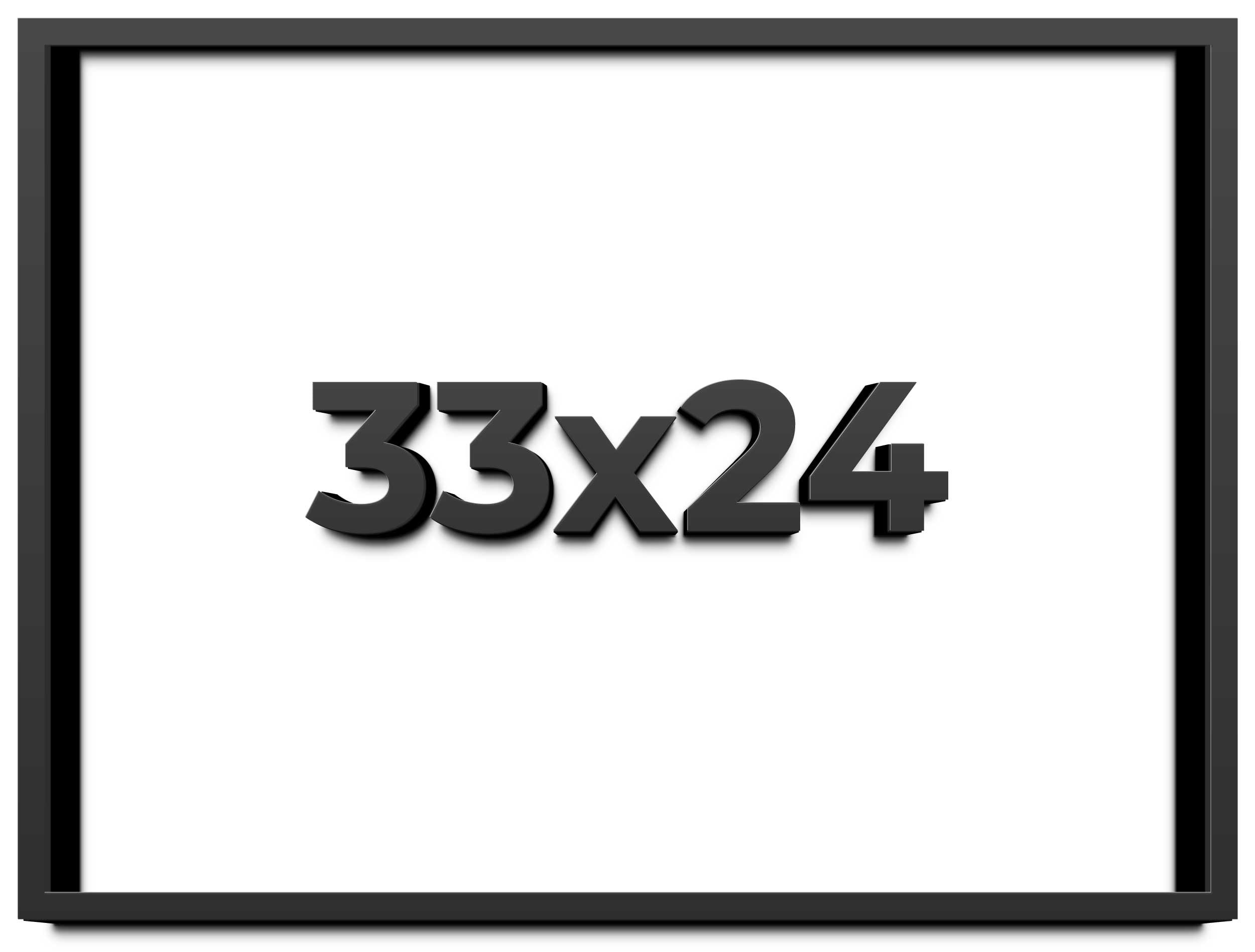 33x24 Shadow Box Frame Black | 2 Inches Deep Real Wood Contemporary ...