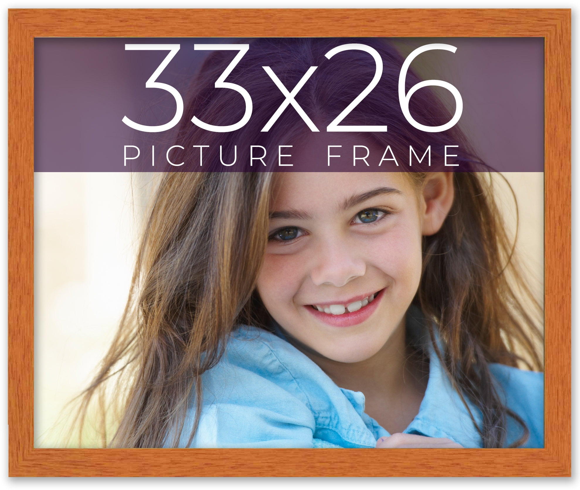 33x26 Honey Brown Real Wood Picture Frame Width 0.75 inches | Interior ...