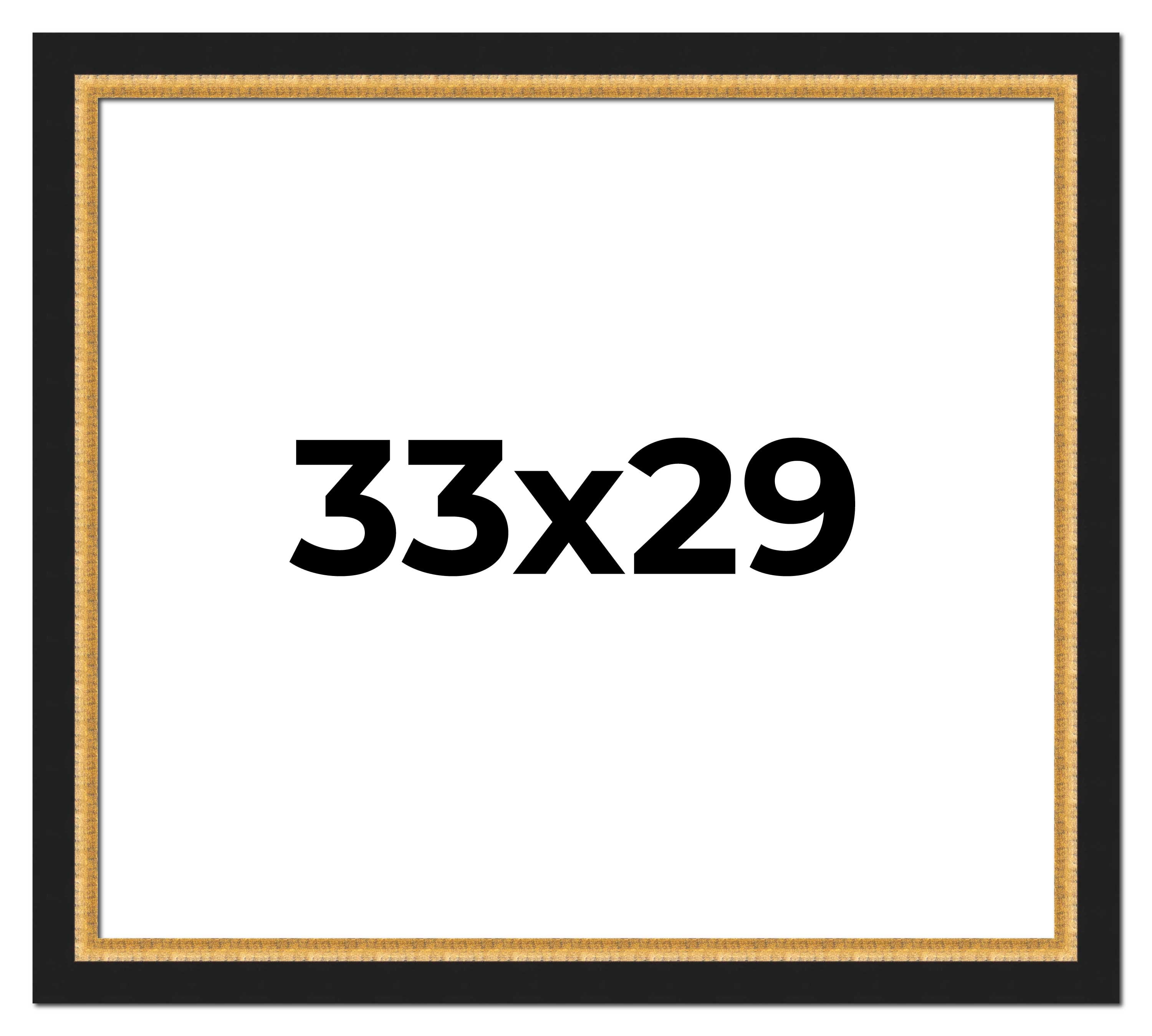33x29 Frame Gold Real Wood Picture Frame Width 2.25 Inches | Interior ...