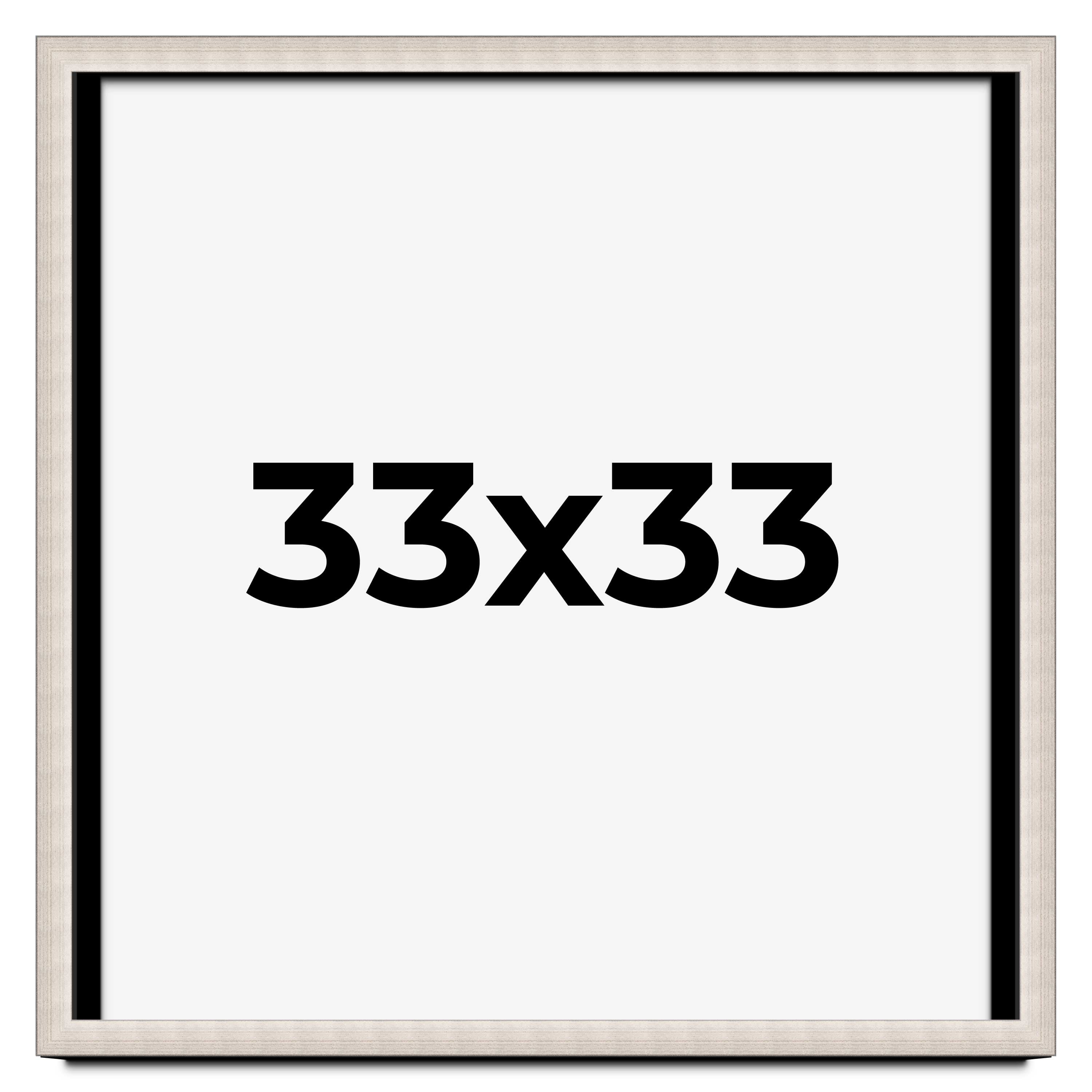 33x33 Shadow Box Brushed Silver | 1.5 Inch Deep | 1.25 Inch Moulding ...