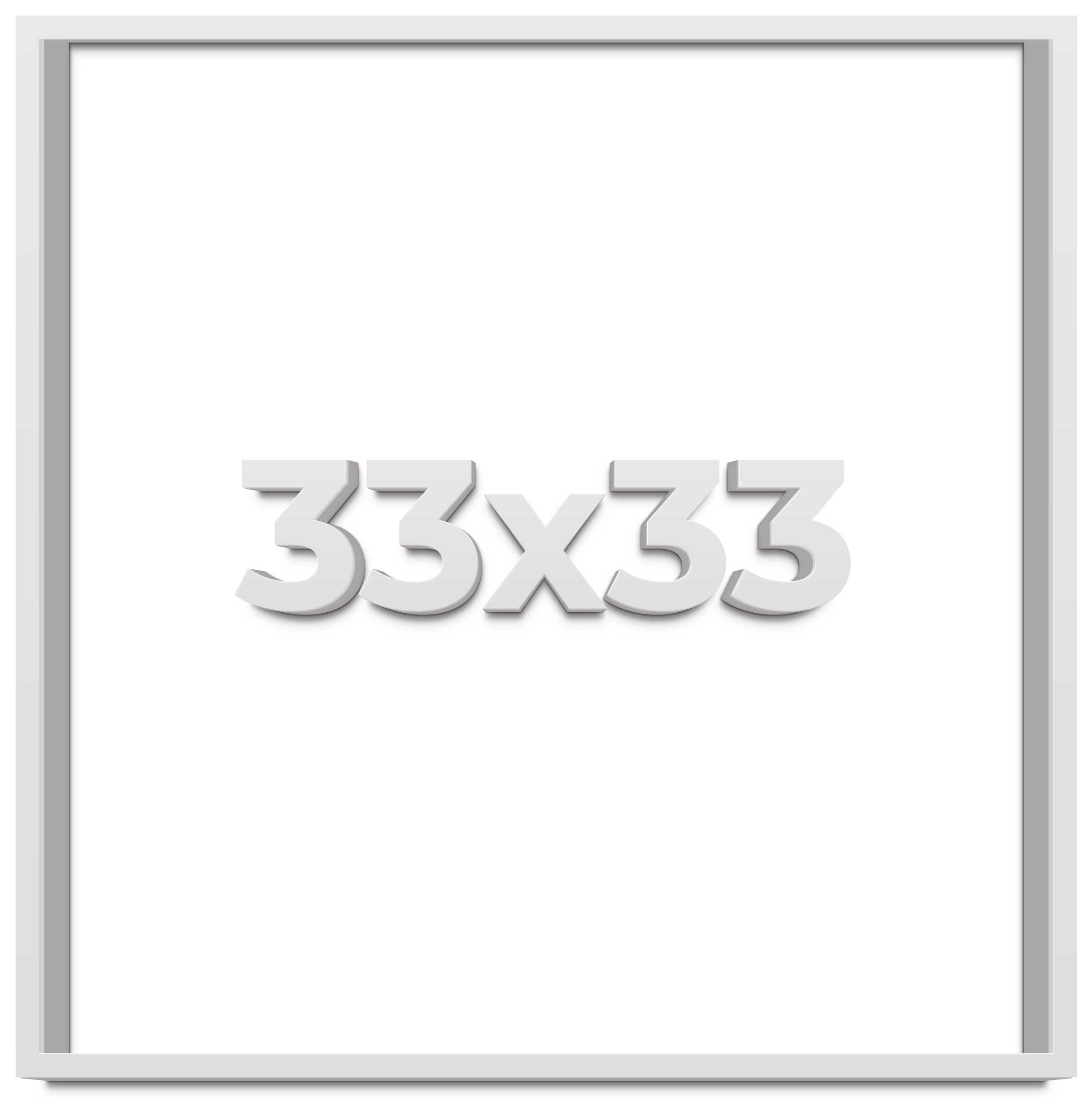 33x33 Shadow Box Frame White | 2 Inches Deep Real Wood Contemporary ...