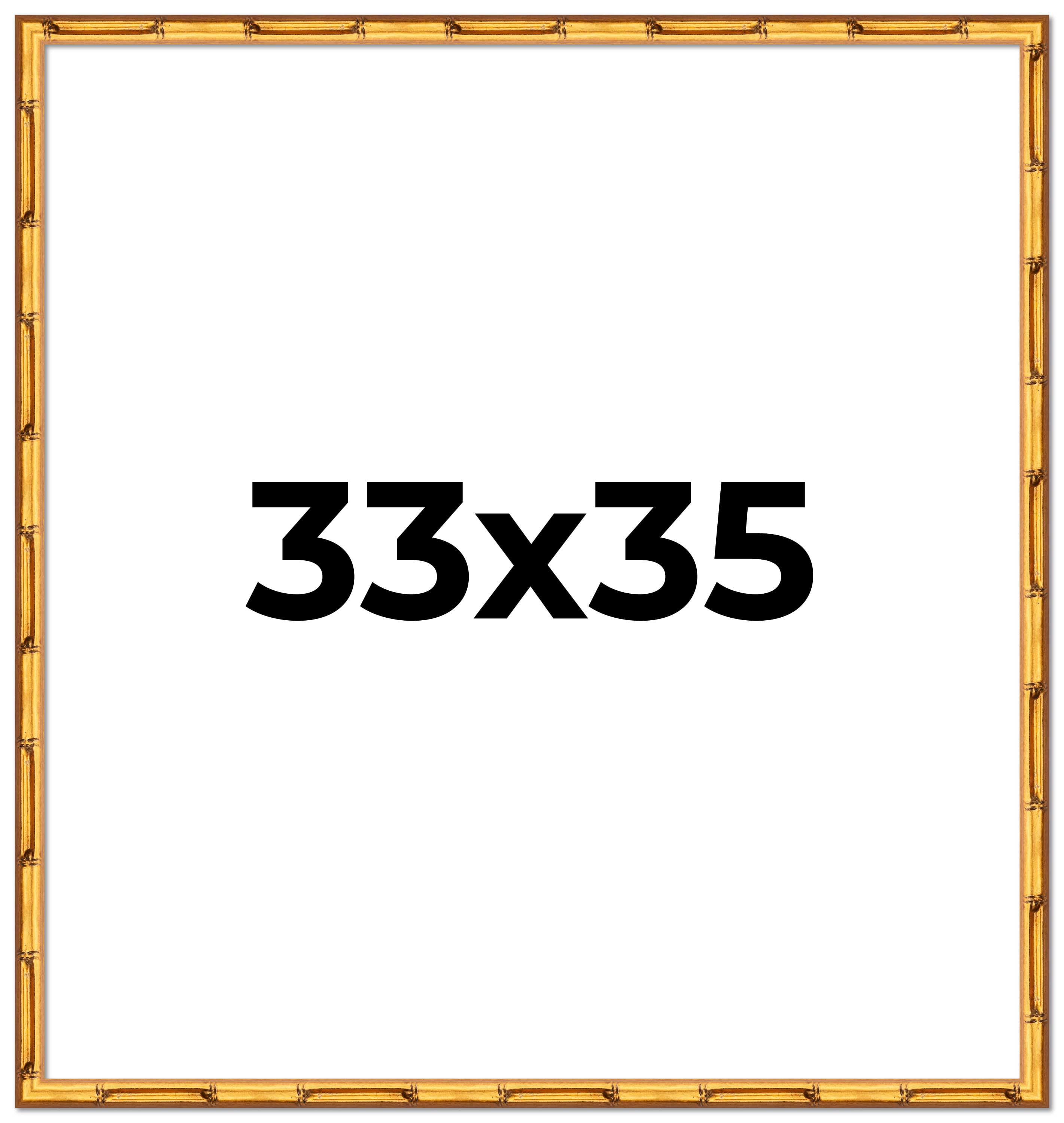 33x35 Frame Gold Bamboo Solid Wood Picture Frame | 1 Inch Moulding ...