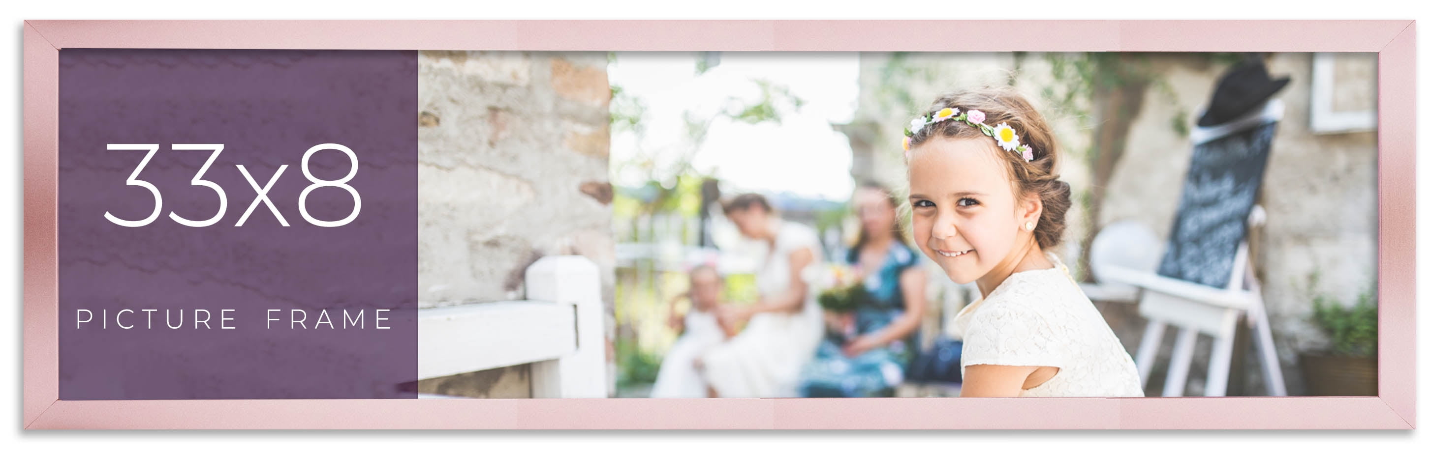 33x8 Frame Pink Real Wood Picture Frame Width 0.75 inches | Interior ...