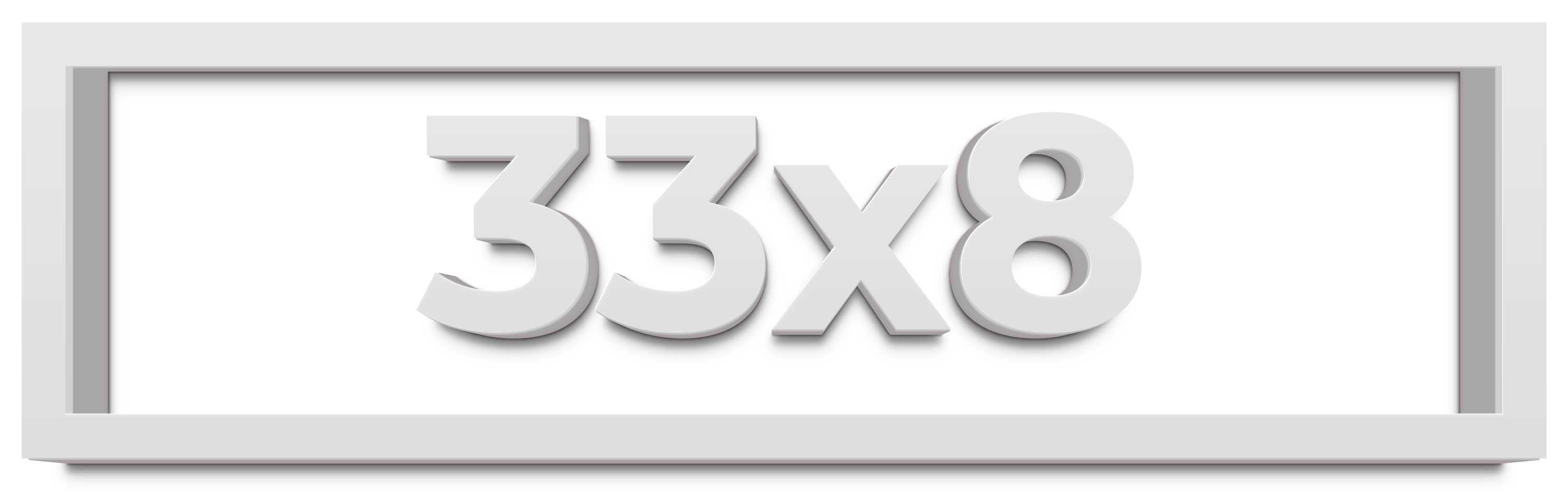 33x8 Shadow Box High Gloss White Display Frame | 1.625 Inches Deep | 1 ...