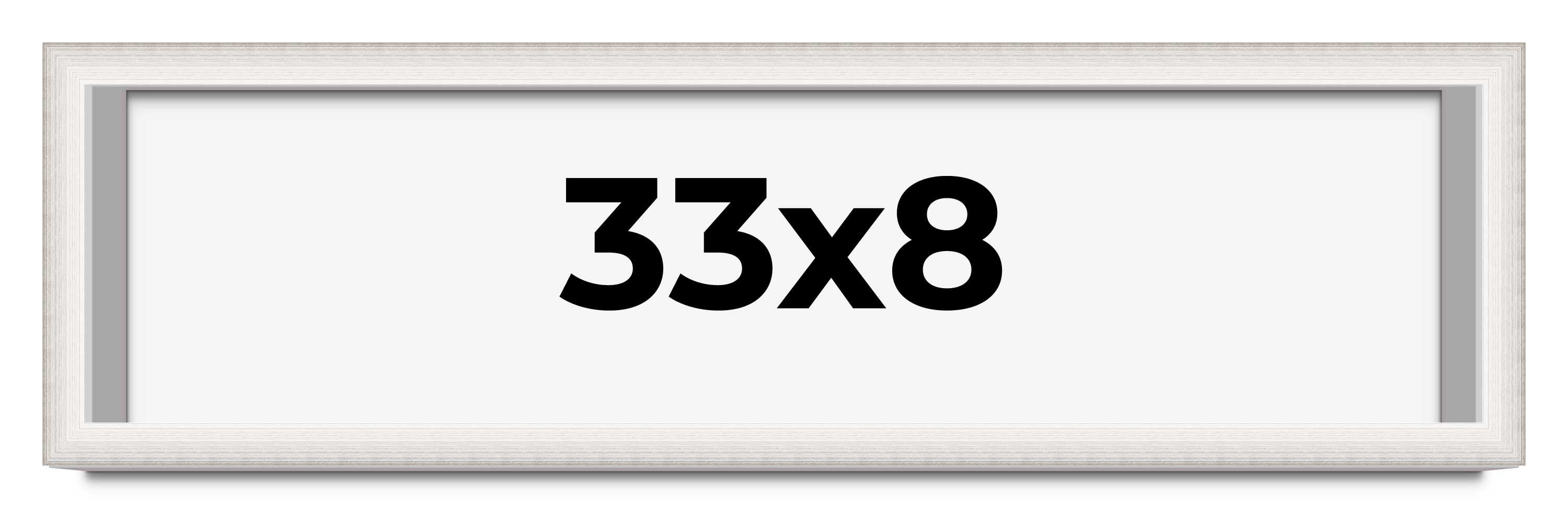 33x8 Shadow Box Silver Brushed Striped Display Frame | 1.625 Inches ...