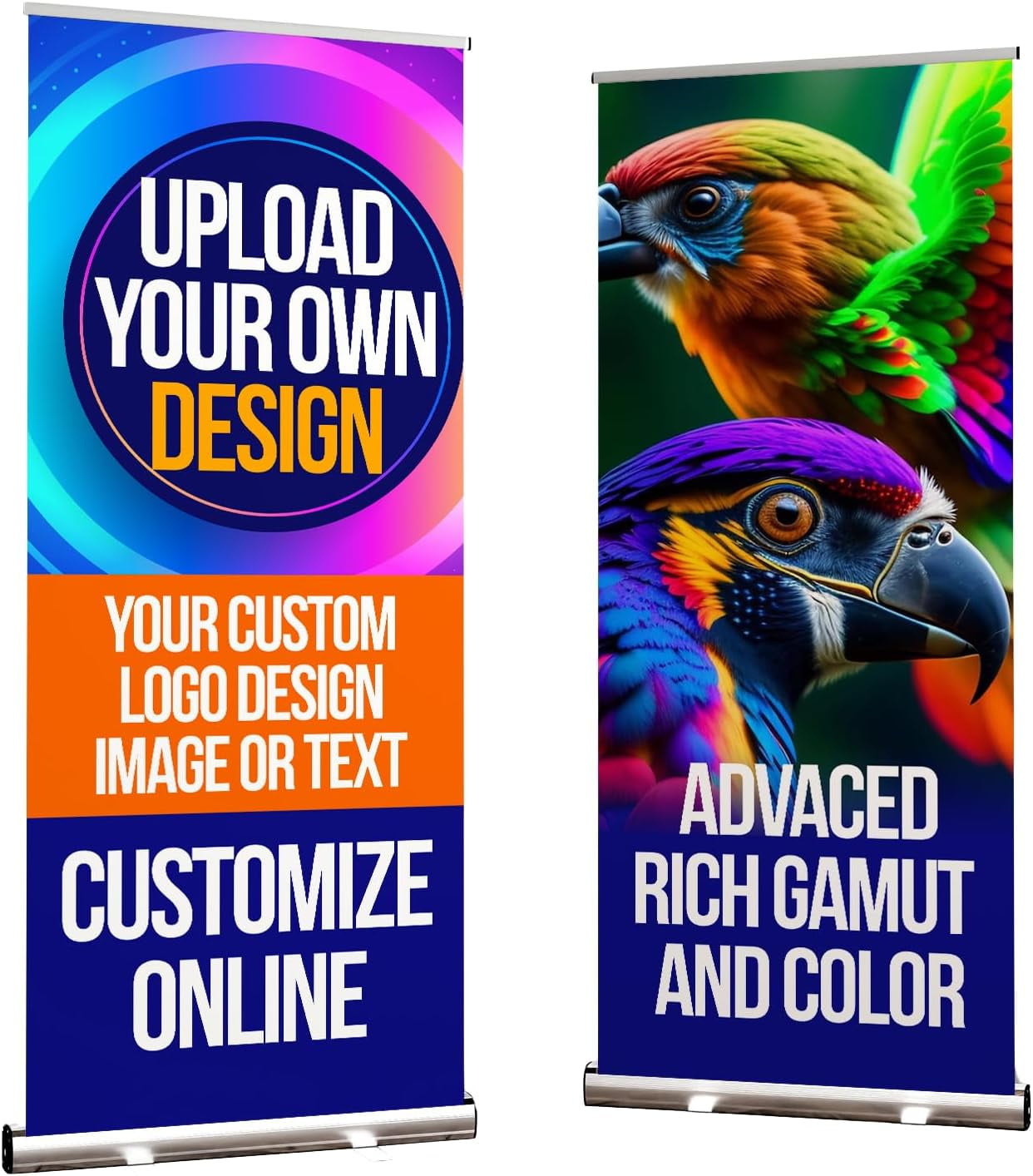 33x81" Amissz Retractable Banner Stand Signs READY IN 1 DAY Pull up ...