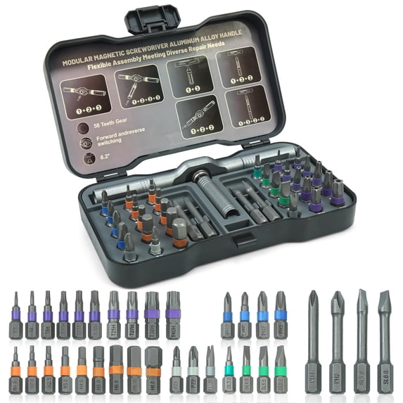 34 In 1 Magnetic Screwdriver Set,Small Ratcheting Screwdriver Pocket ...
