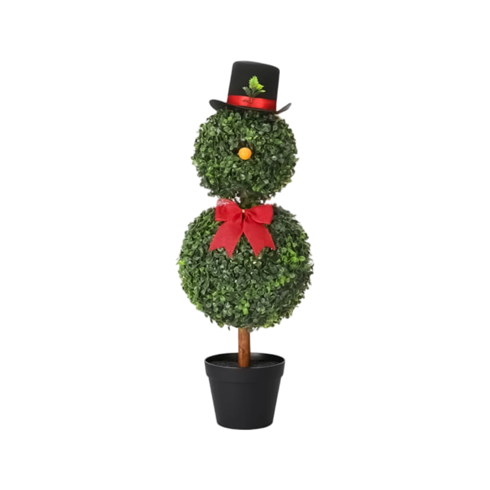 34" 1PCS Snowman Boxwood Topiary Christmas Decoration, Christmas ...